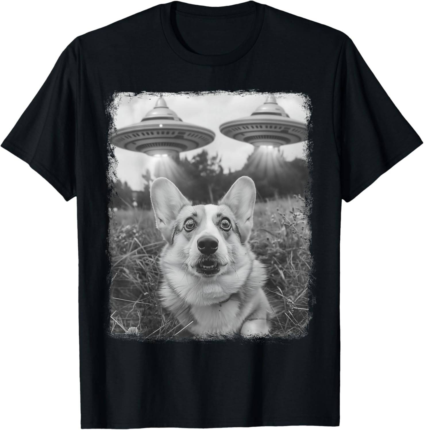 Corgi Dog UFO Alien Extraterrestrial Selfie T-Shirt - Walmart.com