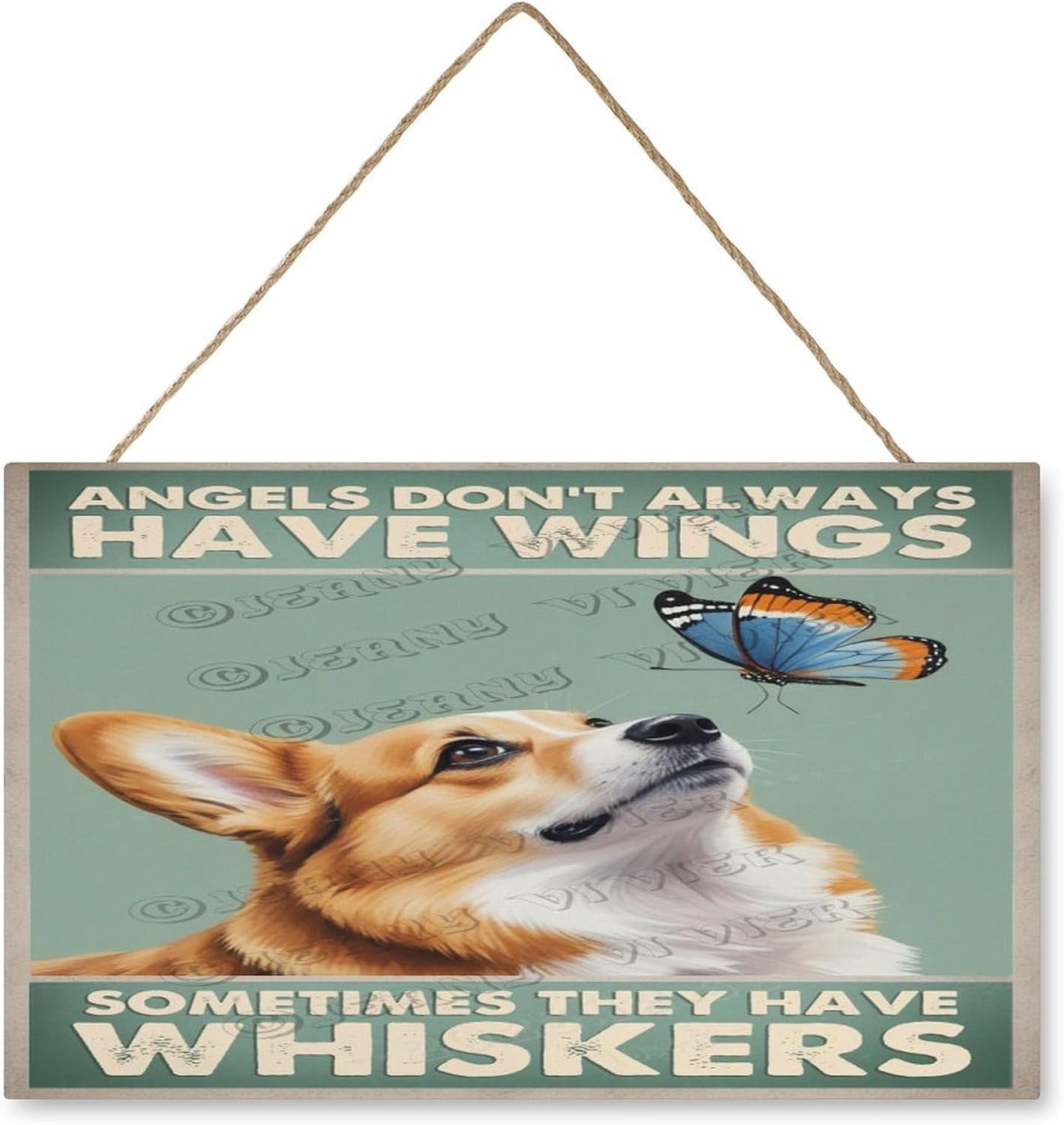 Corgi Dog Wood Decor Sign, Cute Dog Decor, Hanging Printed Wooden ...