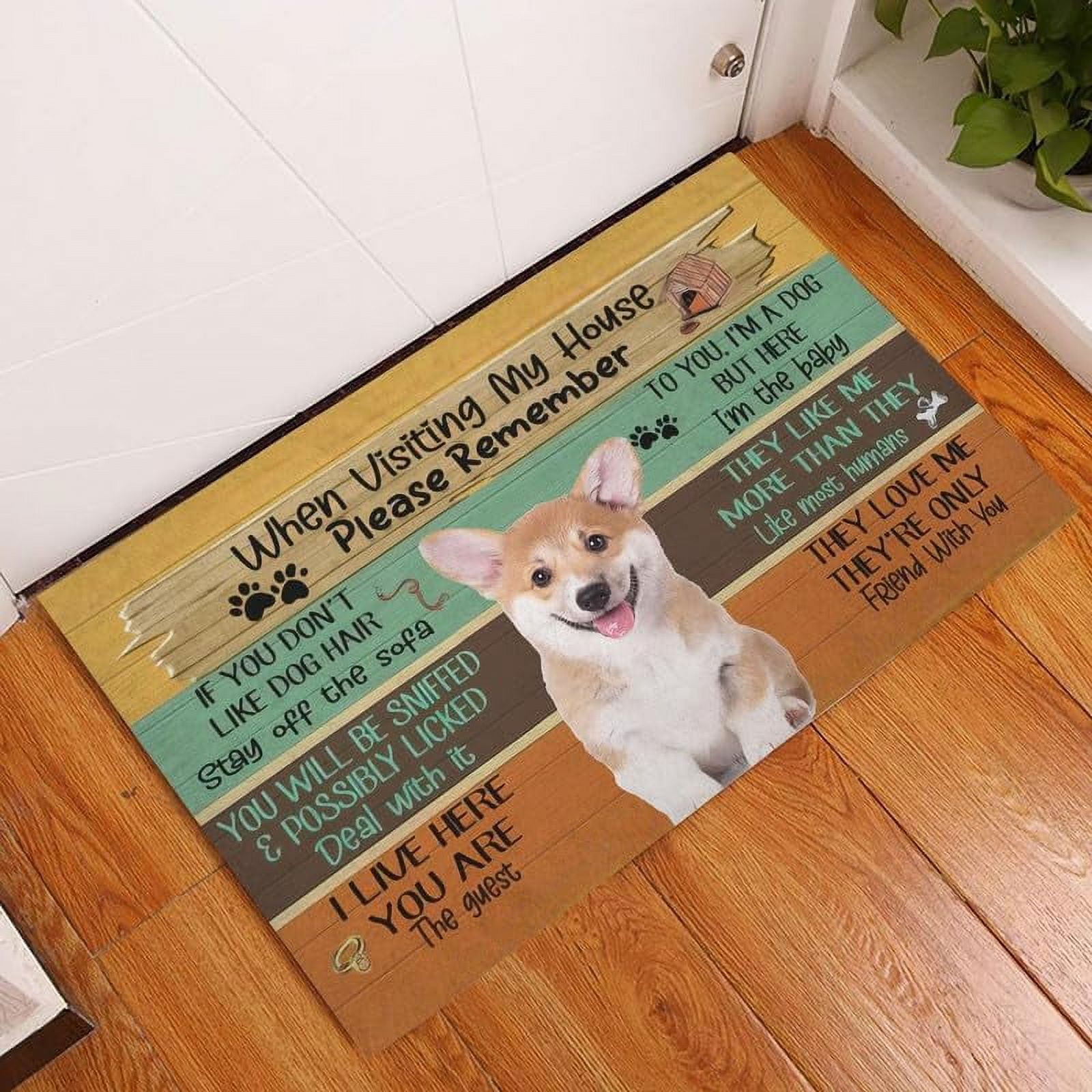 Corgi Dog's House Rules Front Door Mats Welcome When Visiting My House ...