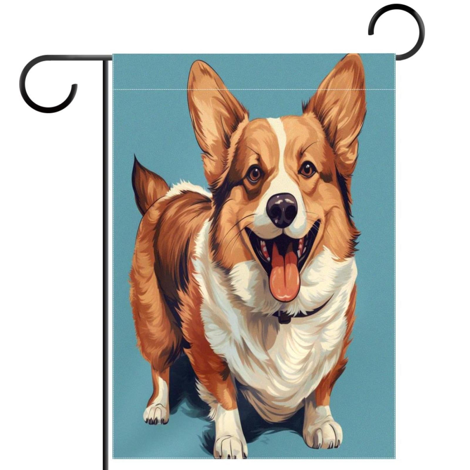 Corgi Dogs Print Polyester Garden Flag House Banner 28 x 40 inch, Two ...