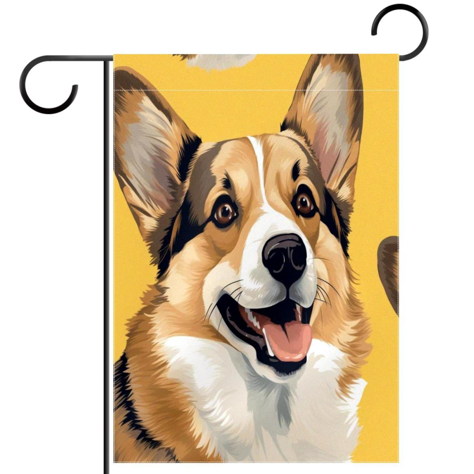 Corgi Dogs Print Polyester Garden Flag House Banner 28 x 40 inch, Two ...