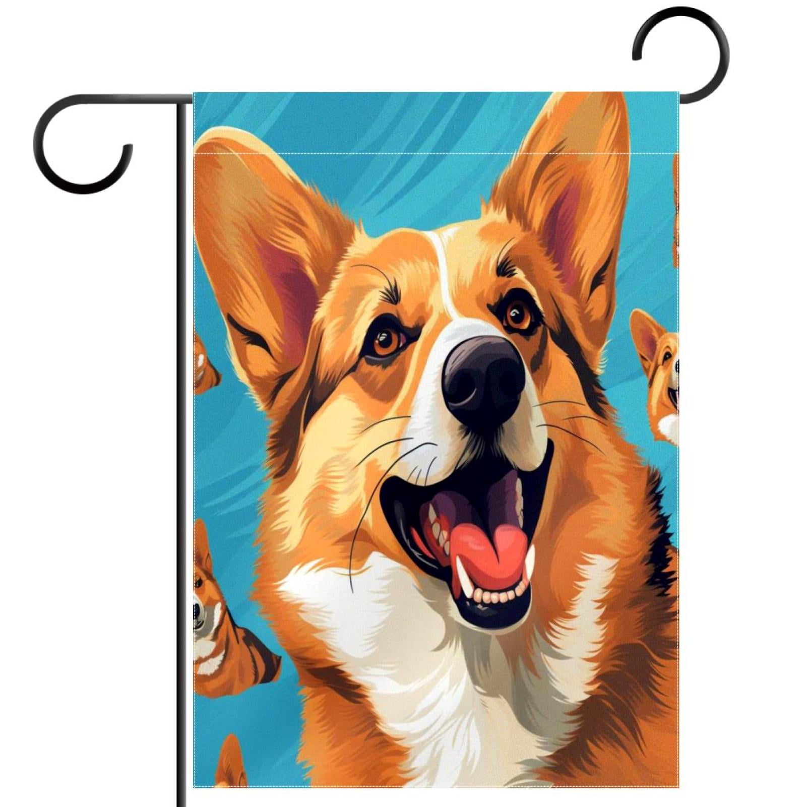 Corgi Dogs Print Polyester Garden Flag House Banner 28 x 40 inch, Two ...