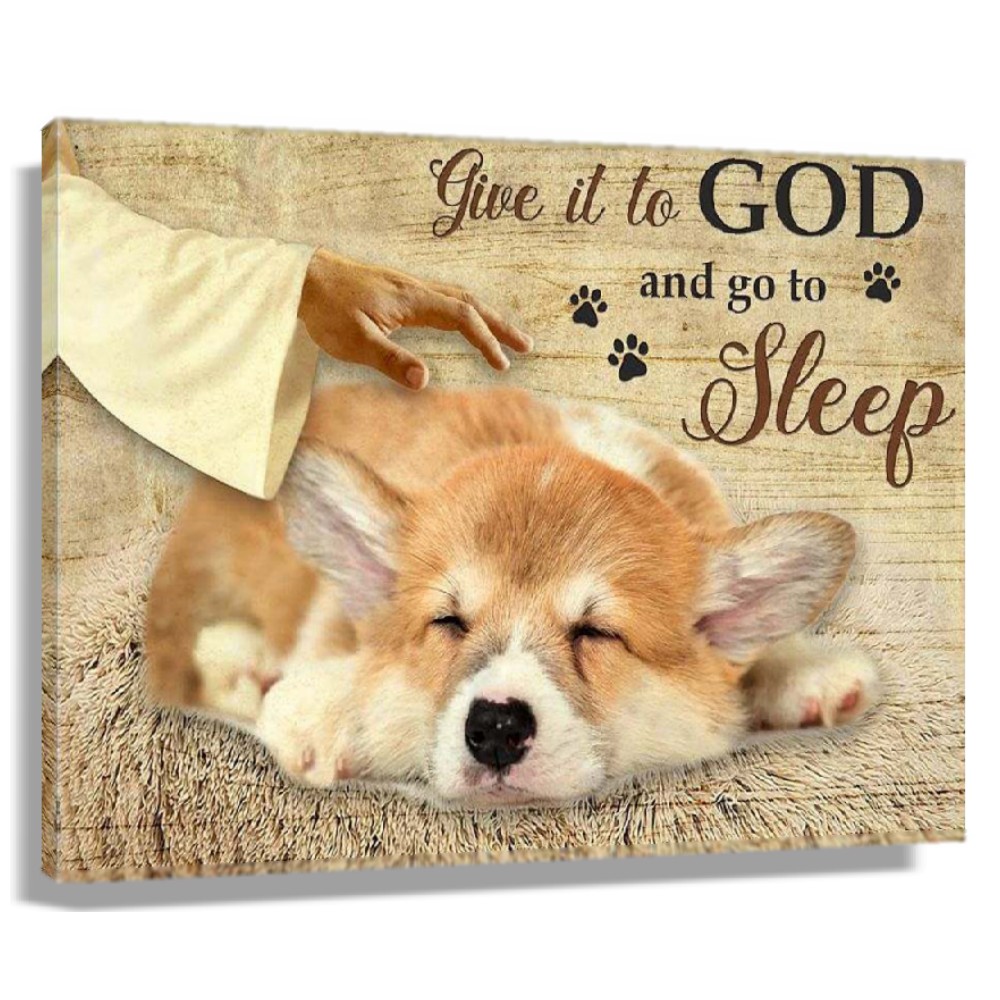 Corgi Faith Wall Art, Canvas Painting for Pet Room, Bedroom, or Prayer ...