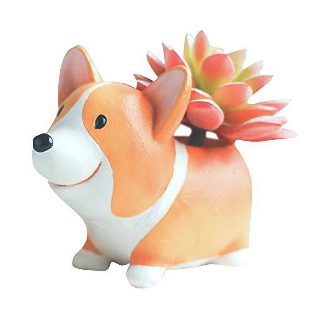 Corgi Flower Pot, Cute Plant Pots Animal Planter Cartoon Dog Shaped ...