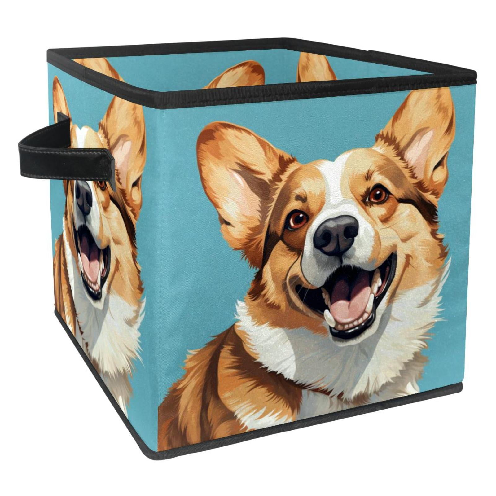 Corgi Foldable Storage Baskets with Handle, 10.8"x10.5"x10.6" - Large ...
