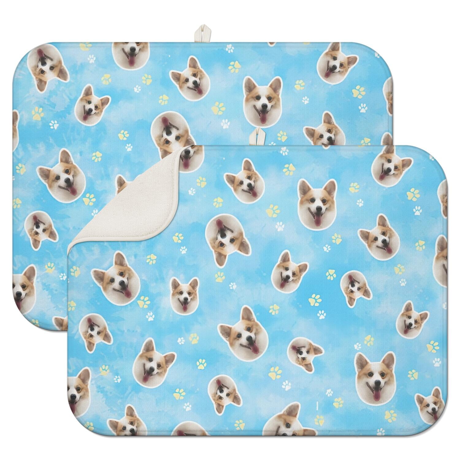 Corgi Footprint Dish Drying Mat for Kitchen 1 Pack, Ultra Absorbent ...
