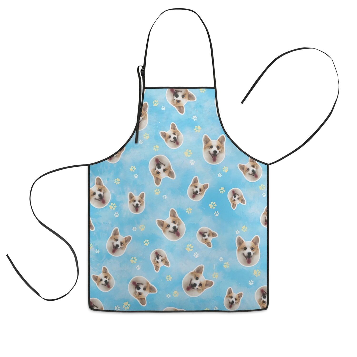 Corgi Footprint Kids Aprons for Girls and Boys,Adjustable Neck Strap ...