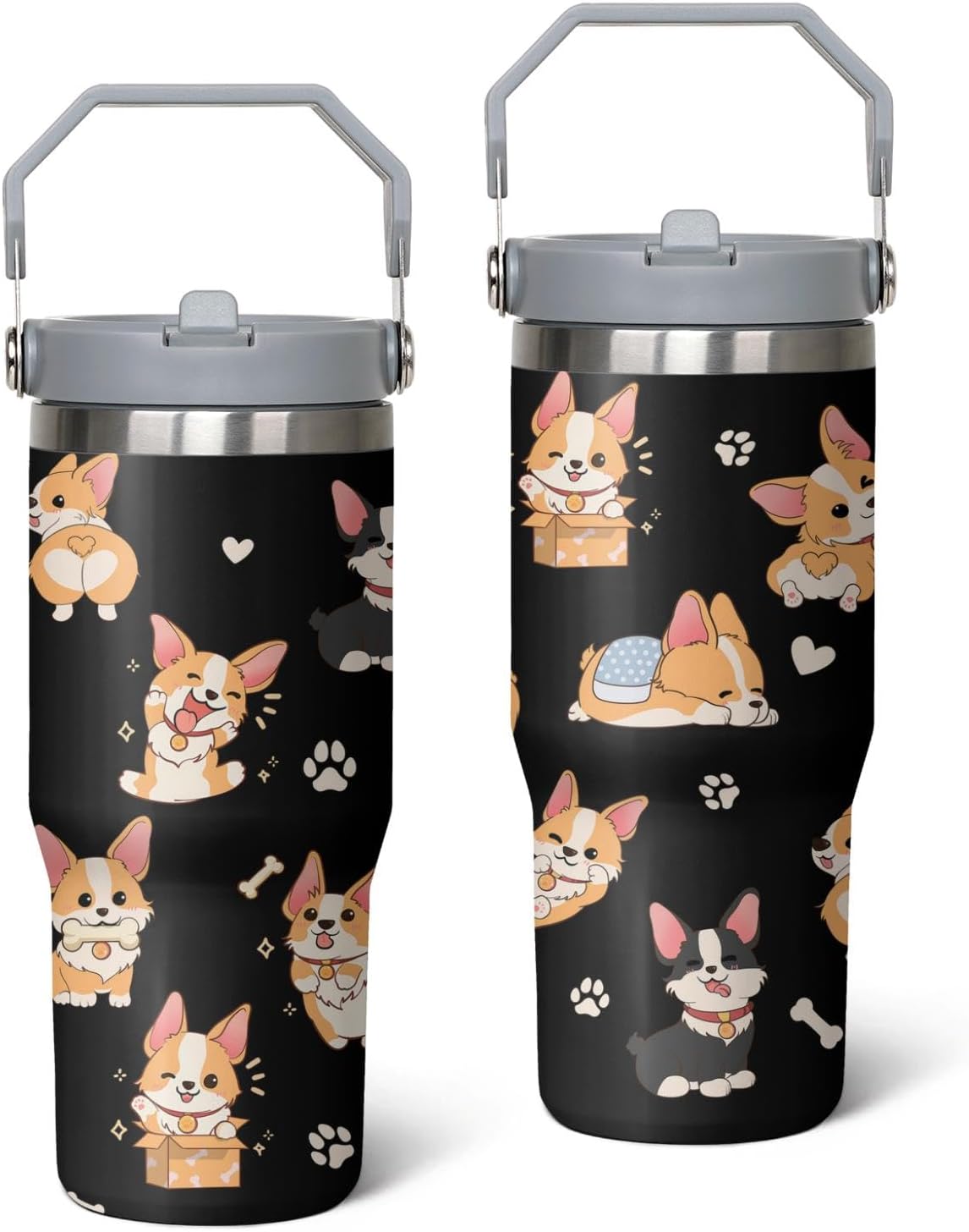 Corgi Gifts For Corgi Lovers-30oz Cute Corgi Tumbler With Top Handle ...