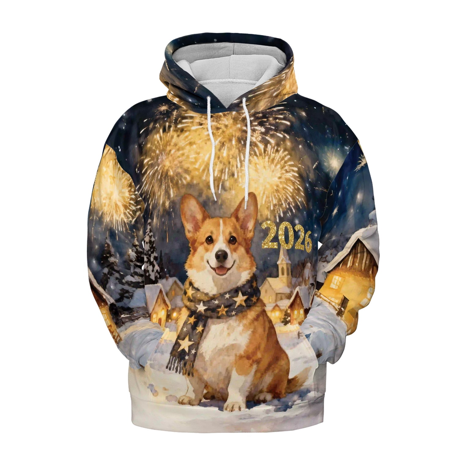 Corgi Happy New Year 2026 with Fireworks on New Year's Eve All Over ...
