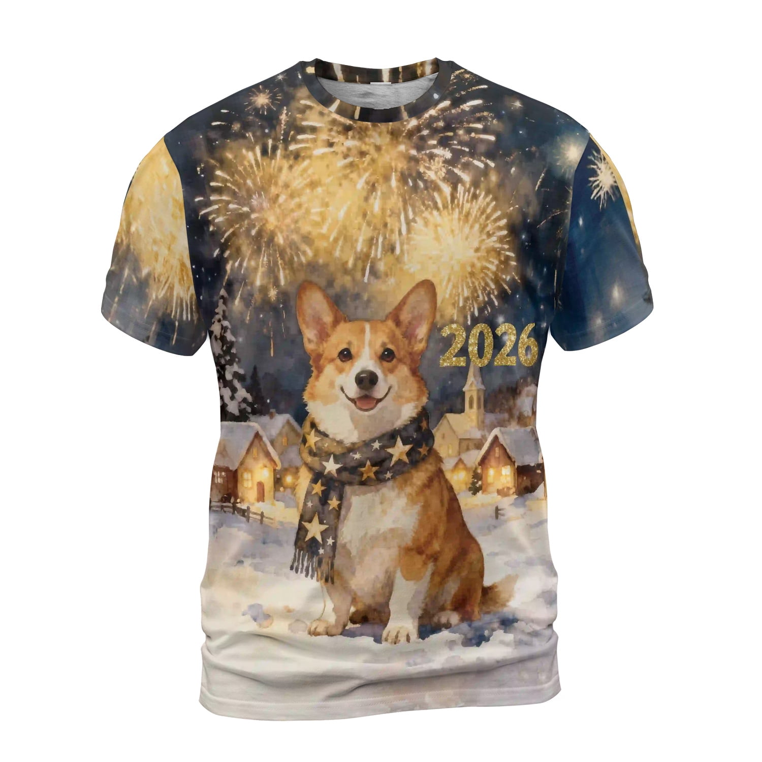 Corgi Happy New Year 2026 with Fireworks on New Year's Eve All Over ...
