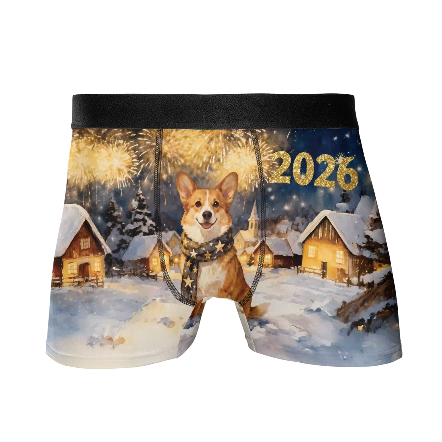 Corgi Happy New Year 2026 with Fireworks on New Year's Eve All Over ...