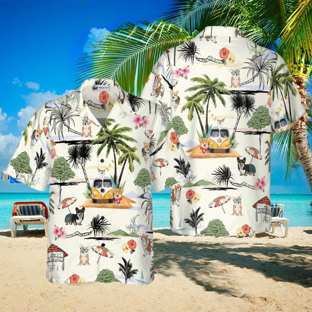 Corgi Hawaii Beach Hawaiian Shirt - Walmart.com