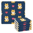 Corgi Heart Kitchen Cloth Dish Towels for Drying Washing Absorbent Dish ...
