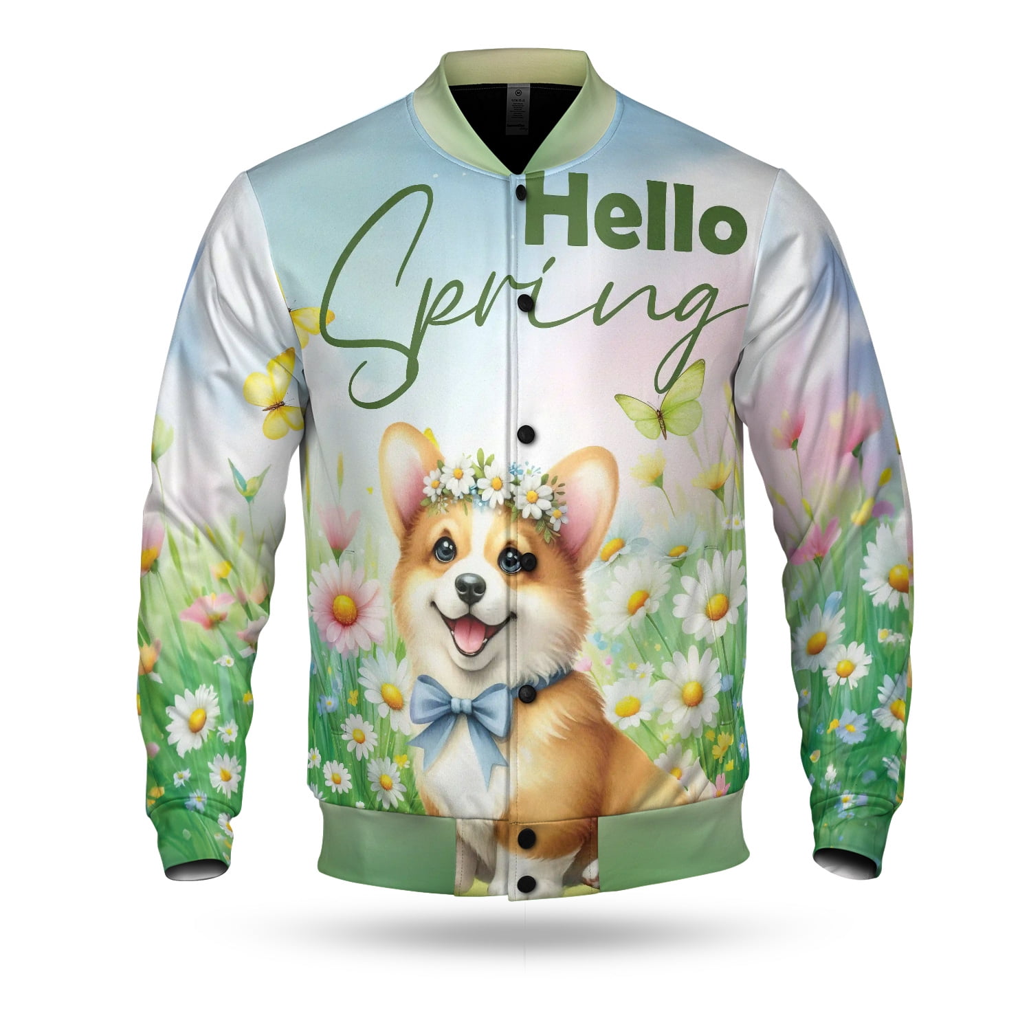 Corgi Hello Spring Time Flower Floral Nature All Over Print 3D Baseball ...