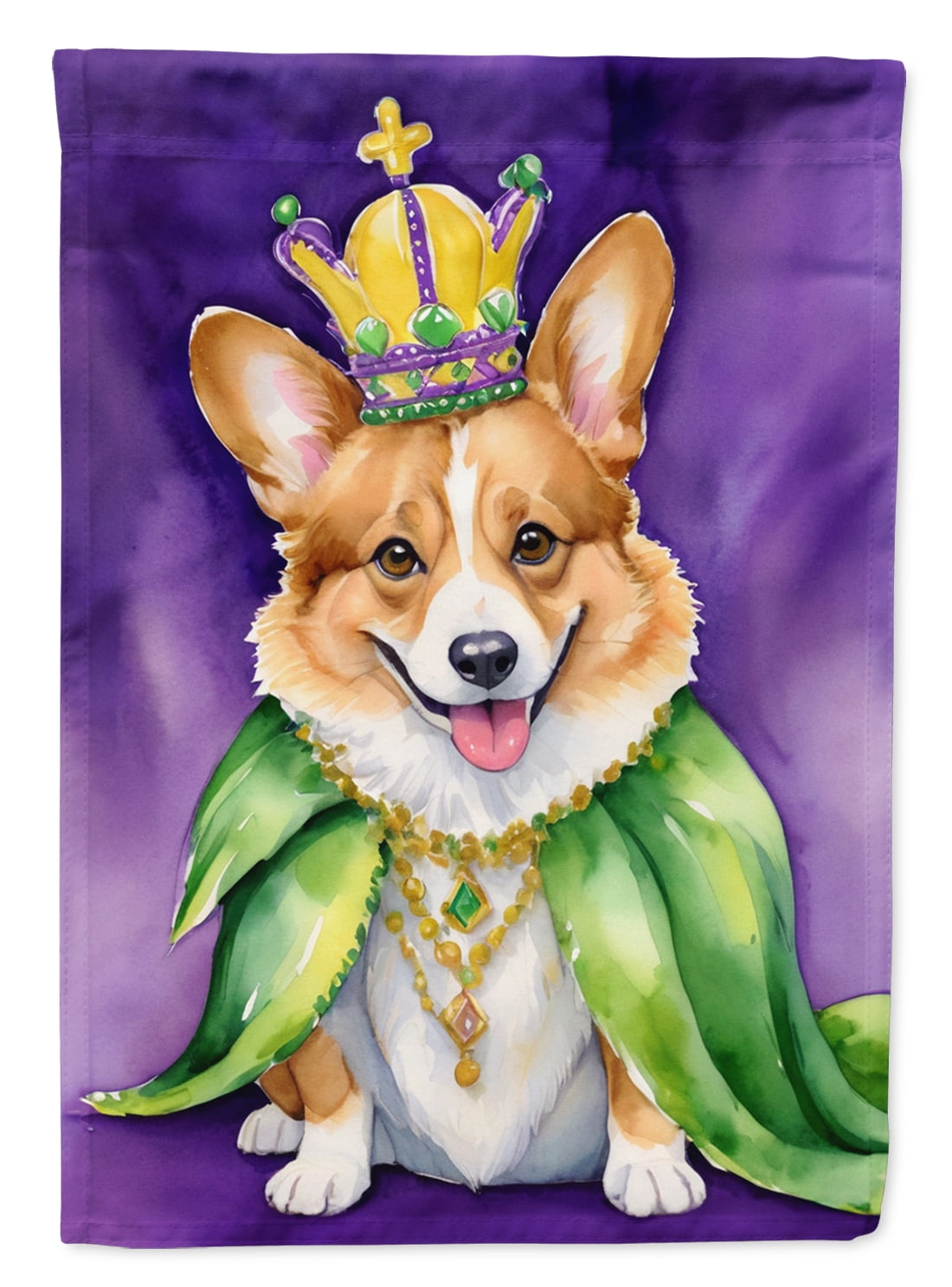Corgi King of Mardi Gras House Flag 28 in x 40 in - Walmart.com