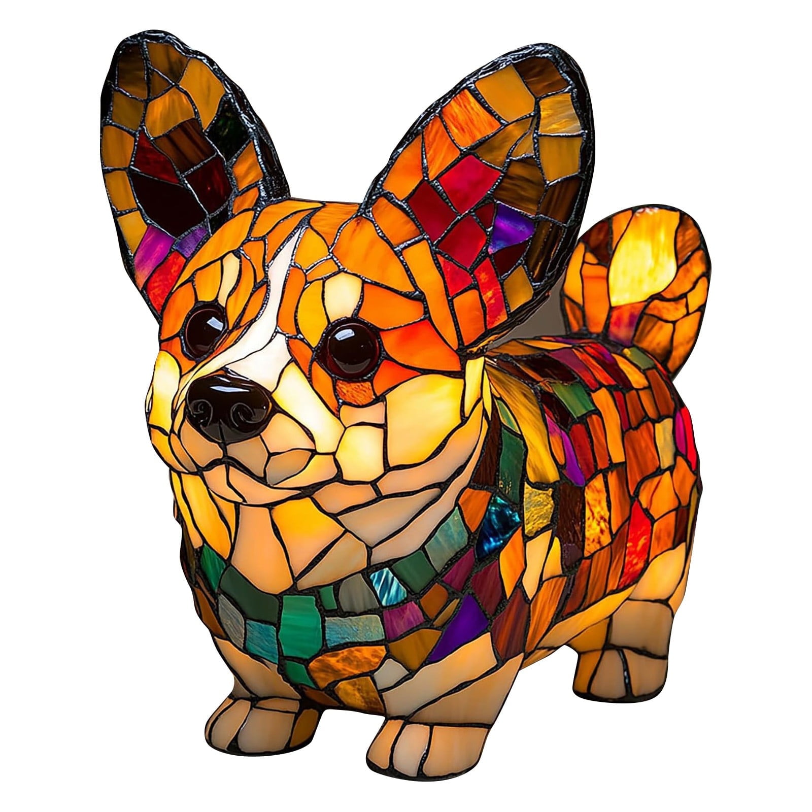 Corgi Lamp, Corgi Stained Glass Lamp, Stained Glass French Bulldog ...