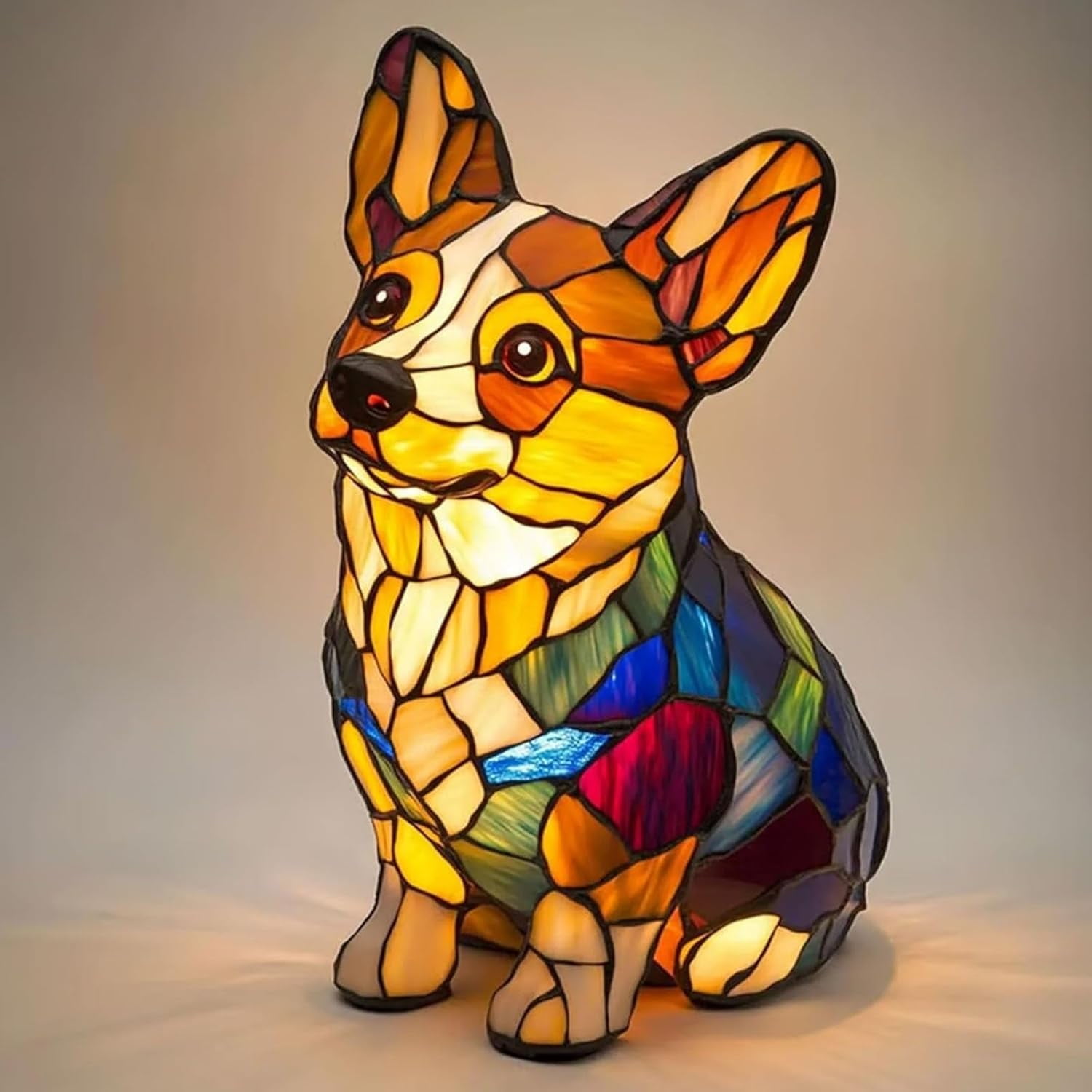 Corgi Lamp, Dachshund Lamp, Pomeranian Lamps Stained Glass, Dog Series ...