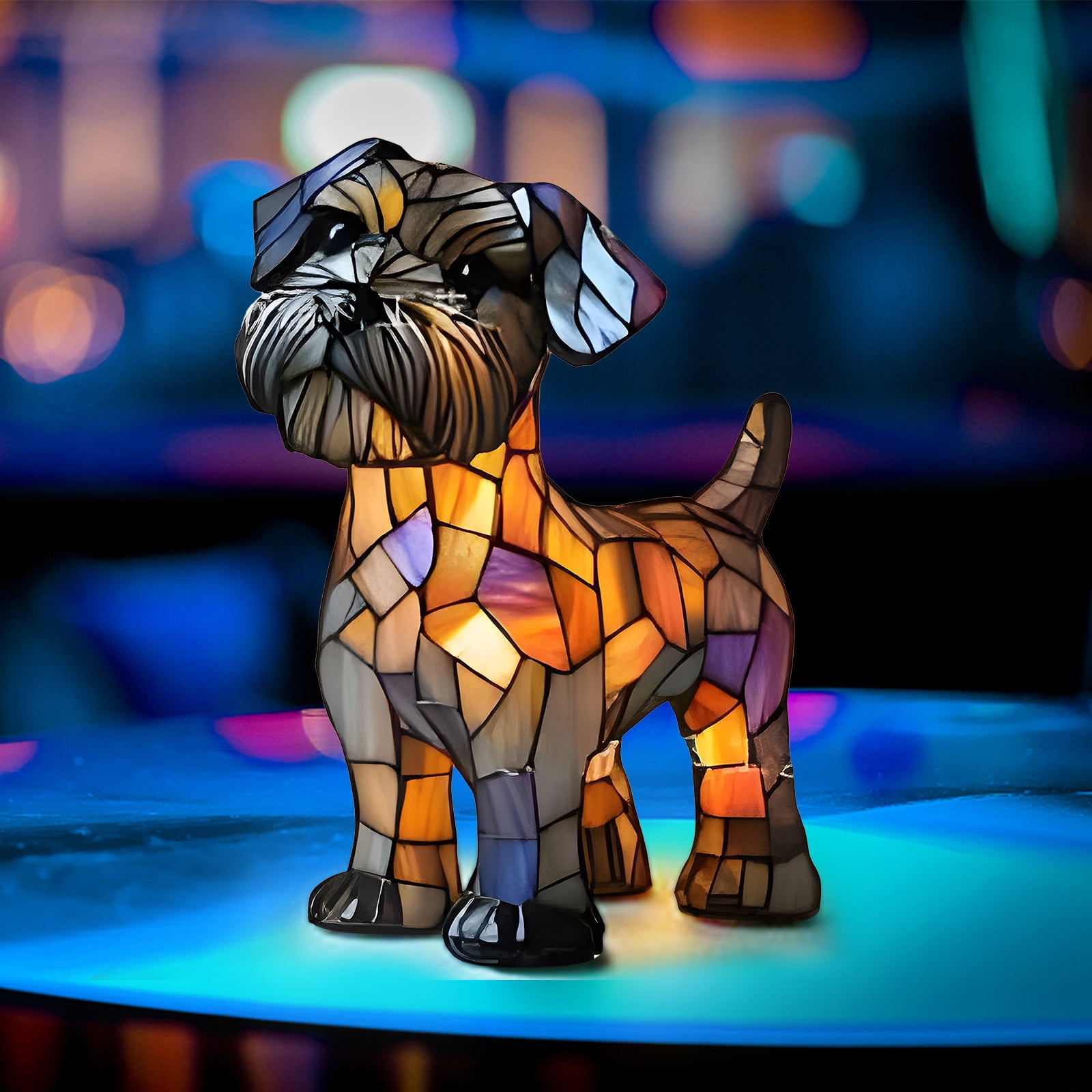 Corgi Lamp, Dog Series Art Night Light, Stained Resin French Bulldog ...