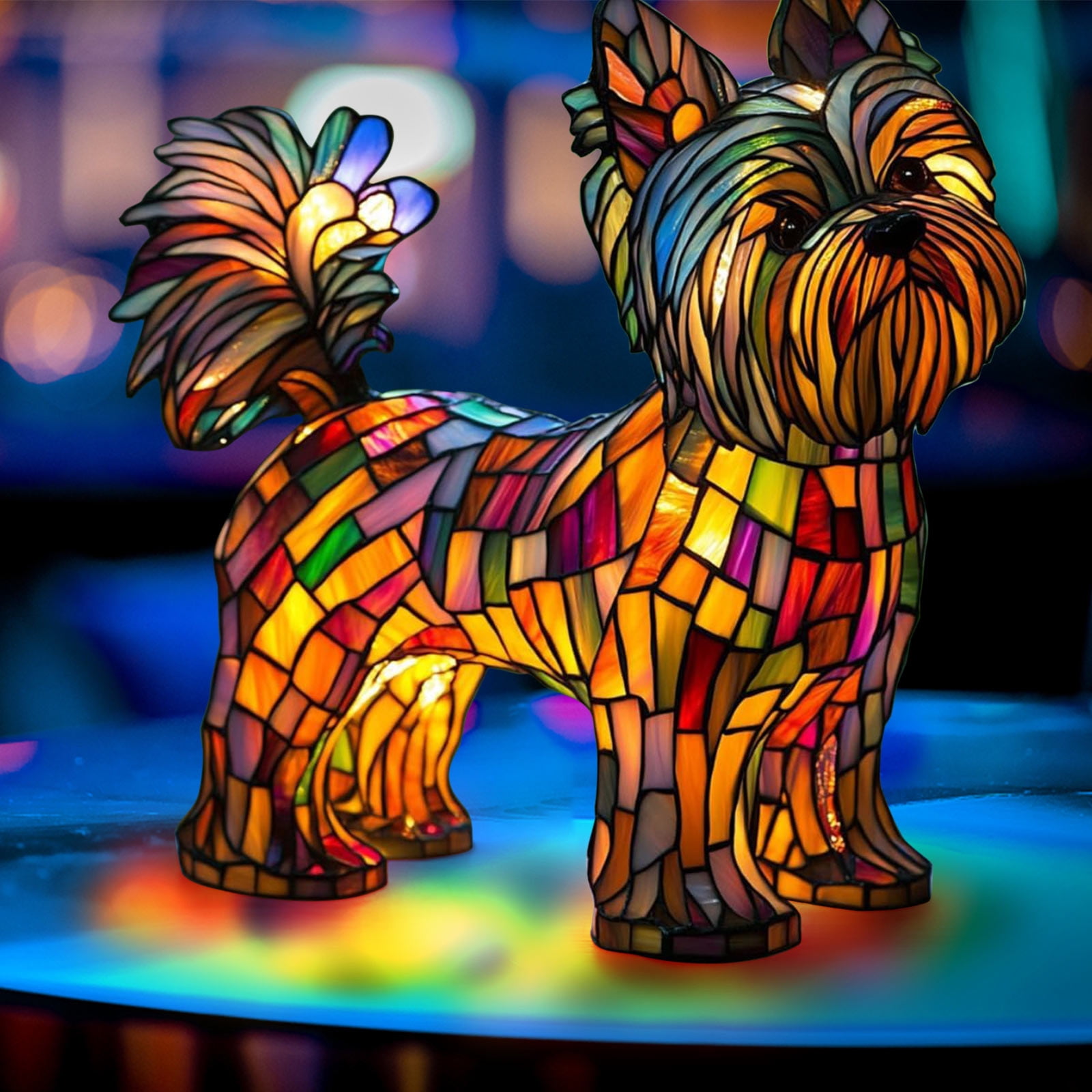 Corgi Lamp - Dog Series Art Night Light, Stained Resin French Bulldog ...