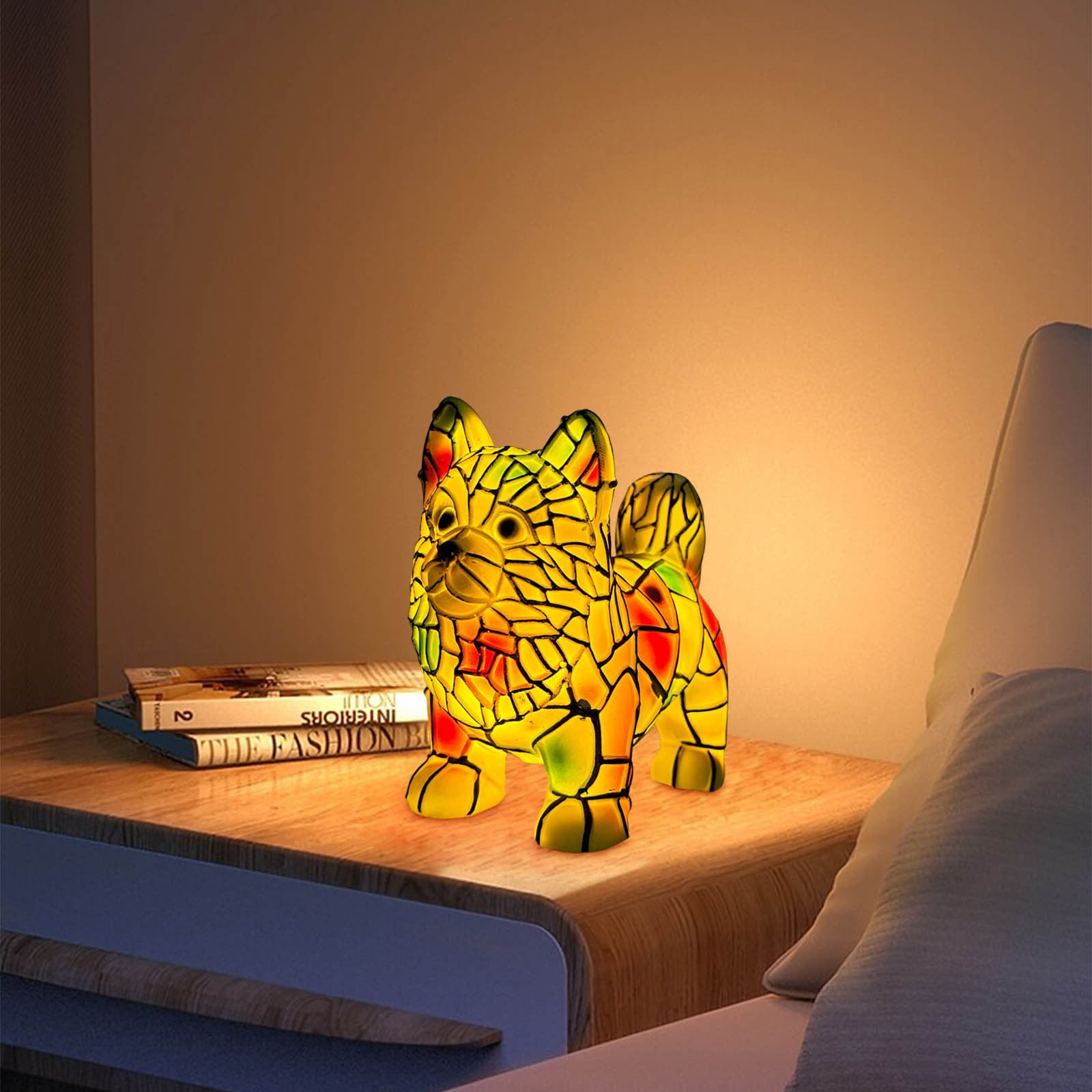 Corgi Lamp - Pug Lamp, Dog Series Art Night Light, Stained Resin French ...