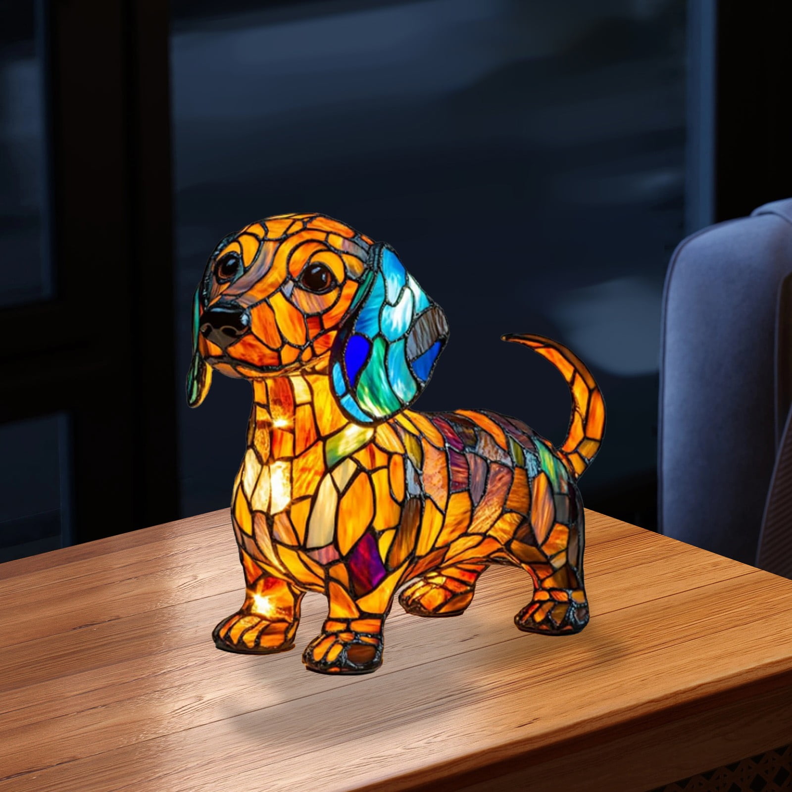 Corgi Lamp and Pug Lamp, Dog Series Art Night Light, Stained Resin ...