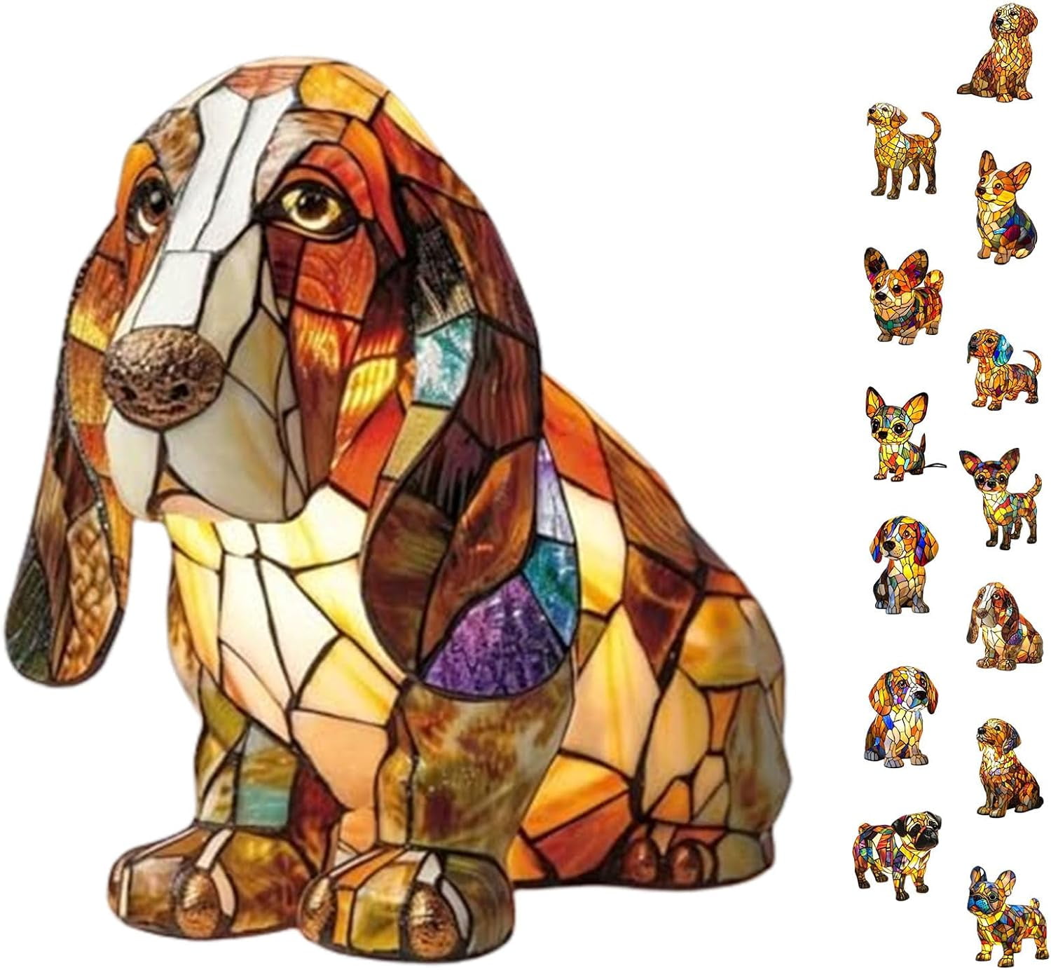 Corgi Lamp and Pug Lamp, French Bulldog Lamps,Dachshund Lamps Stained ...