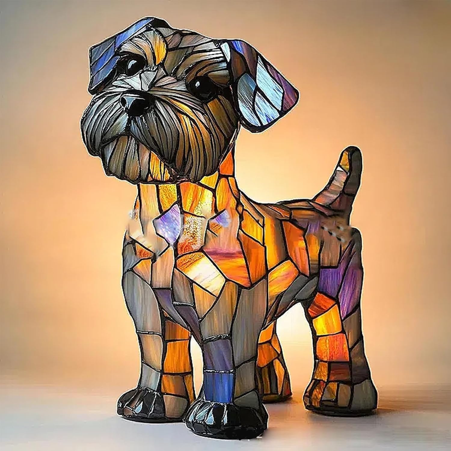 Corgi Lamp Stained Glass, Dog and Cat Series Art Night Light, Basset ...