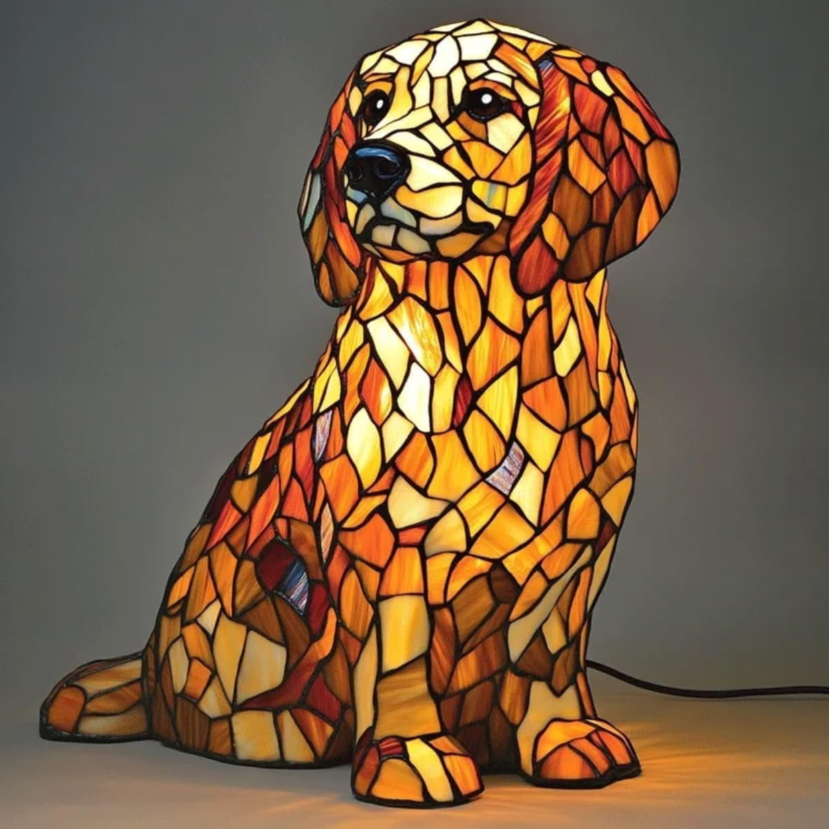 Corgi Lamp, Stained Resin French Bulldog Tabletop Night Light, Cute Pet ...