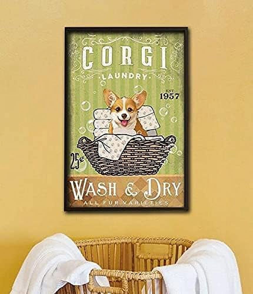 Corgi Laundry Wash Metal Tin Signs-Metal Tin Signs Exquisite Wall Art ...