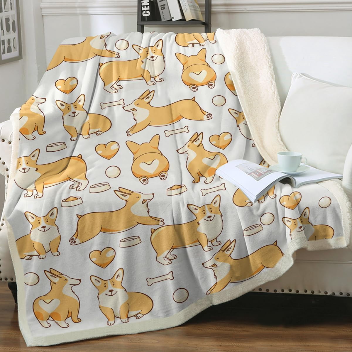 Corgi Lover Soft Fleece Blanket Pembroke Welsh Corgi Dog Print Plush ...