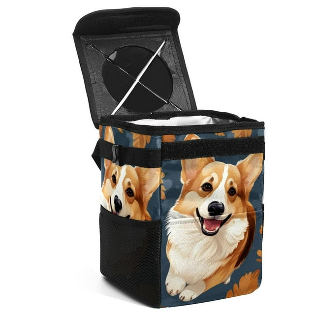 Corgi Mini Trash Can Car Garbage Can Car Trash Can - Foldable with Lid ...