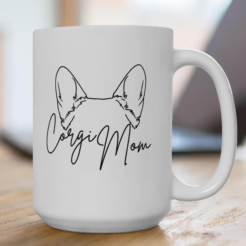 Corgi Mom Mug – Minimalist Ceramic Dog Lover Gift, Cute Corgi Coffee ...