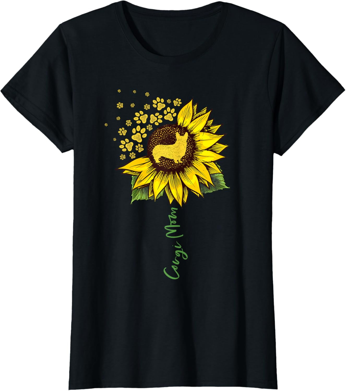 Corgi Mom Sunflower Corgi Lover Gifts Dog Mom Mama T-Shirt - Walmart.com
