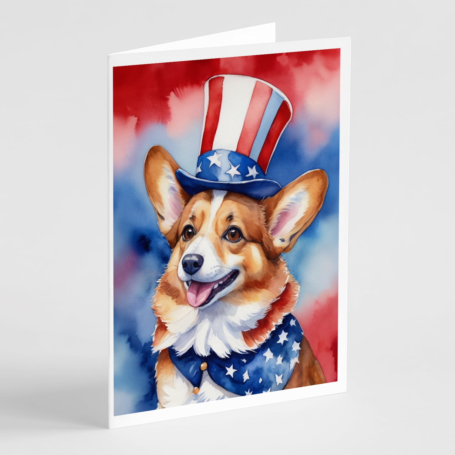 Corgi Patriotic American Greeting Cards Pack of 8 7 in x 5 in - Walmart.com