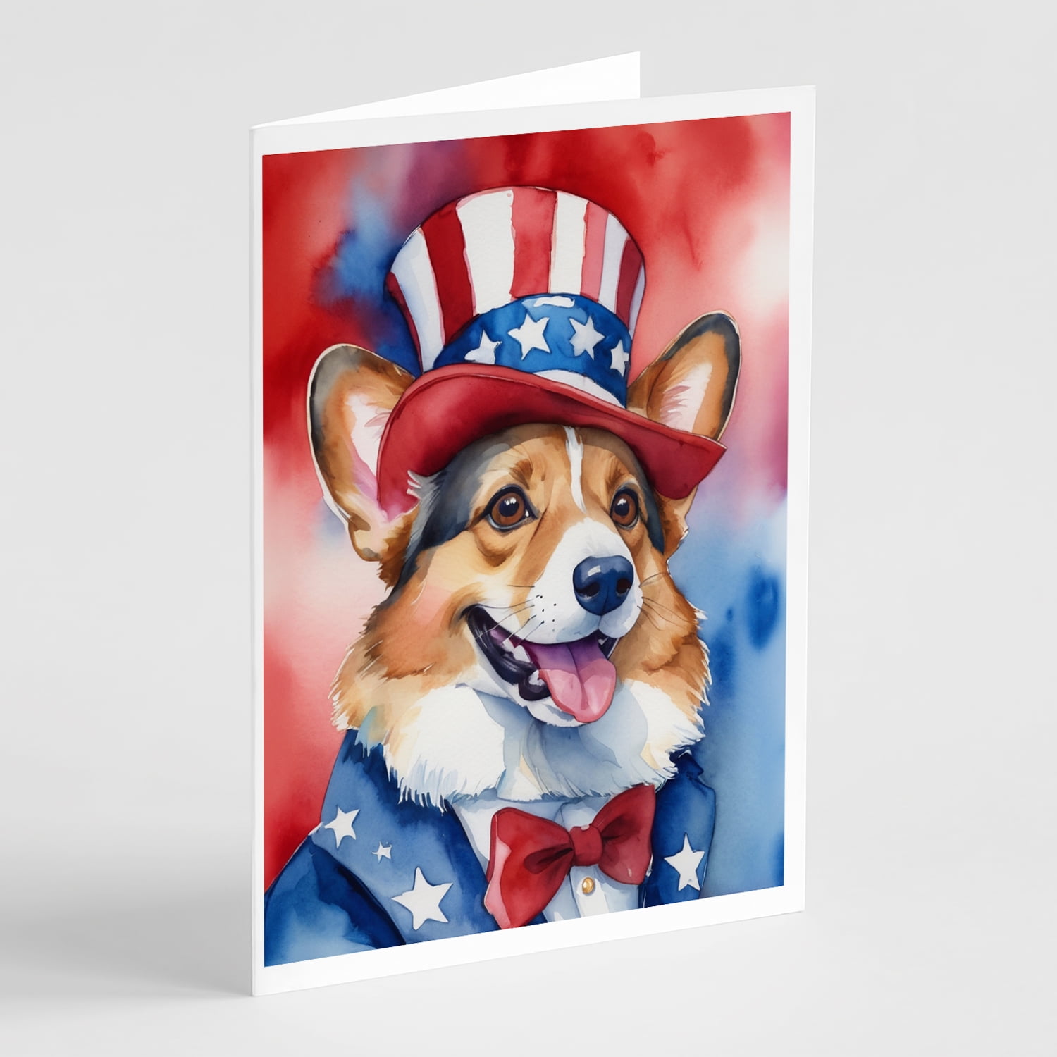 Corgi Patriotic American Greeting Cards Pack of 8 7 in x 5 in - Walmart.com