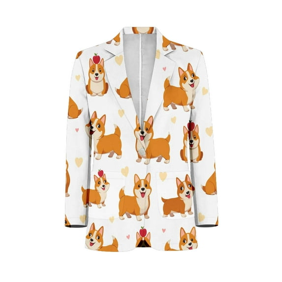 Corgi Pattern With Cute Apples Customized Men's Suits full man Shawl ...