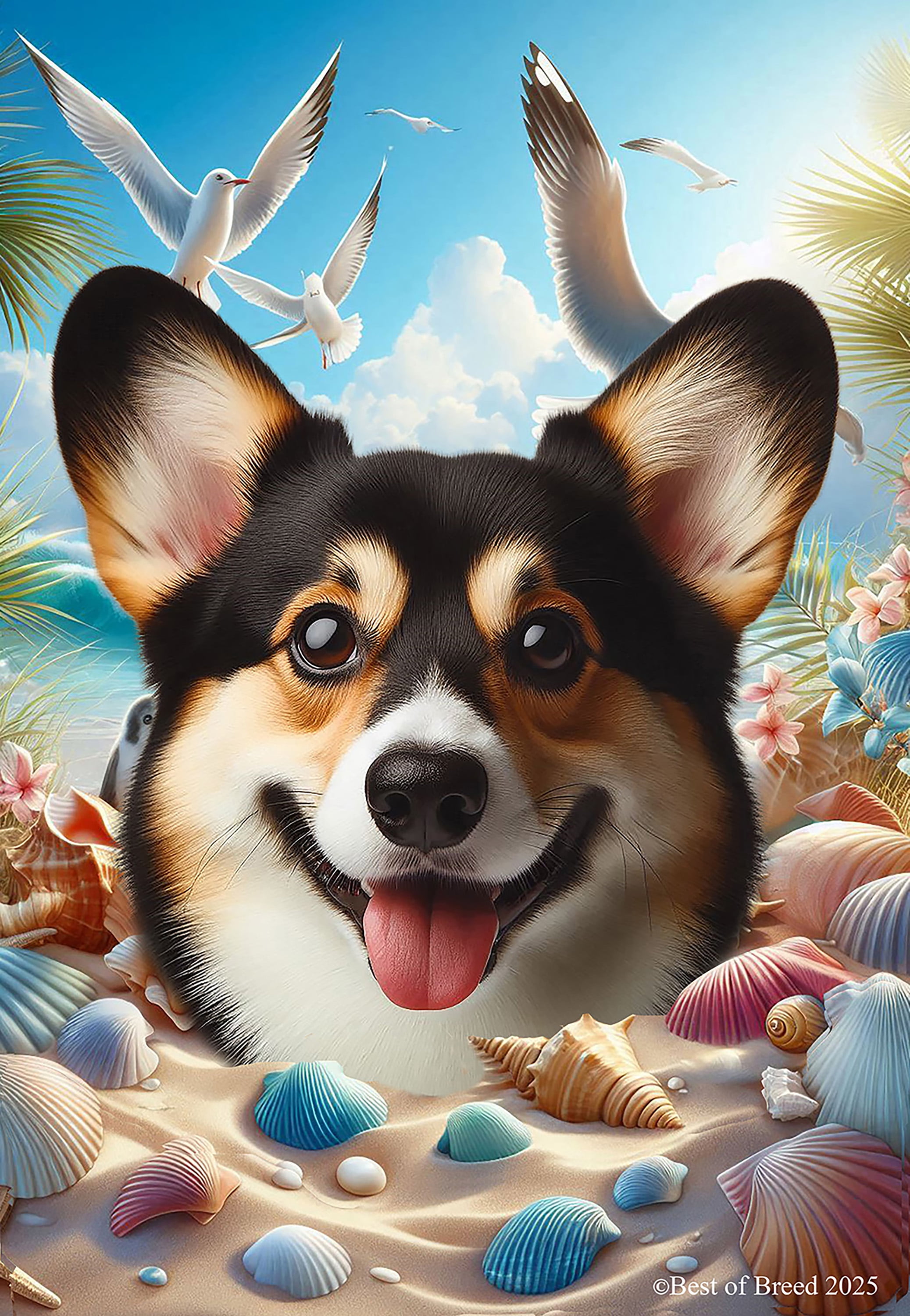 Corgi Pembroke Welsh Tri - Best of Breed Summer Beach Outdoor House ...