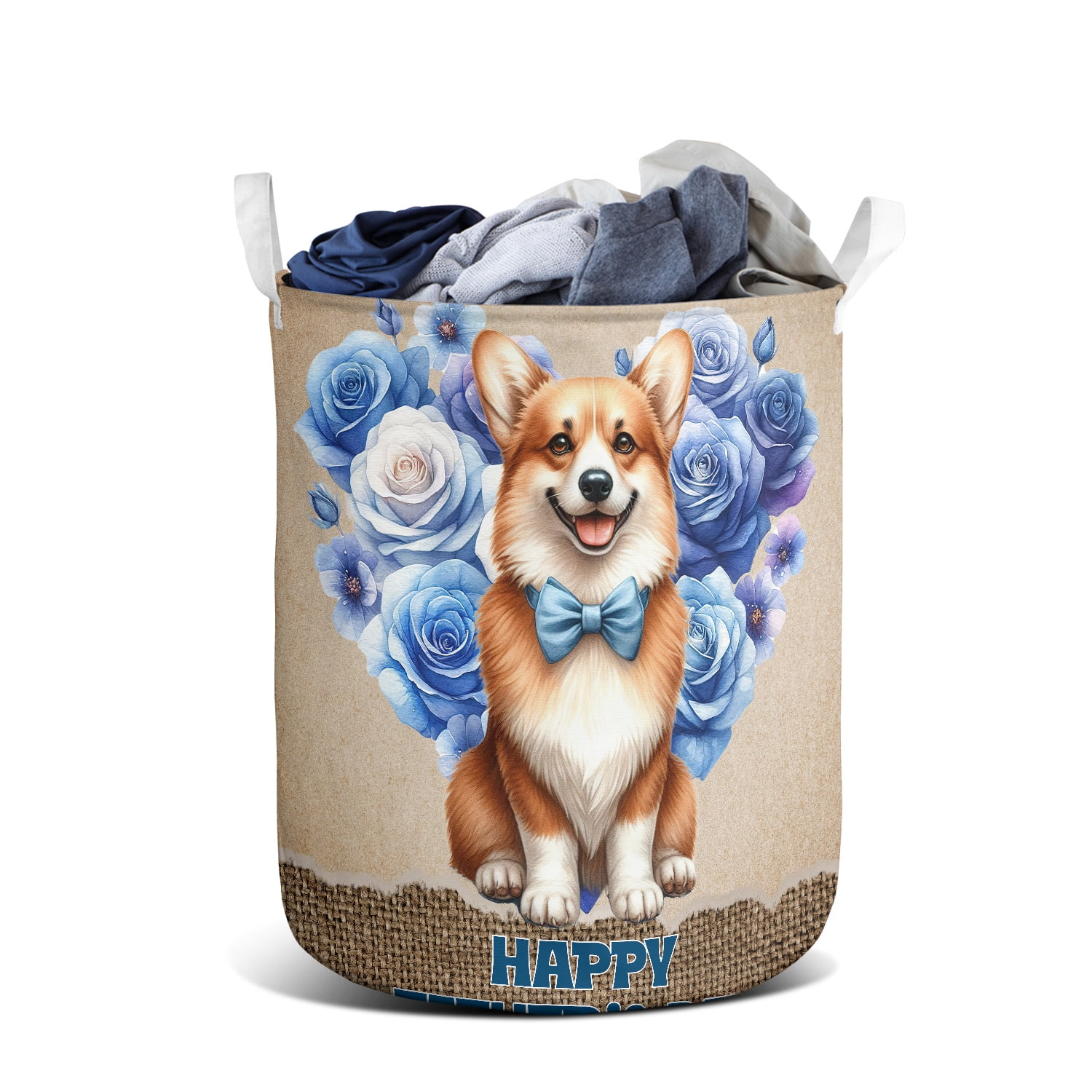 Corgi Proud Dad Happy Father's Day Foldable Laundry Basket Welsh Corgi ...