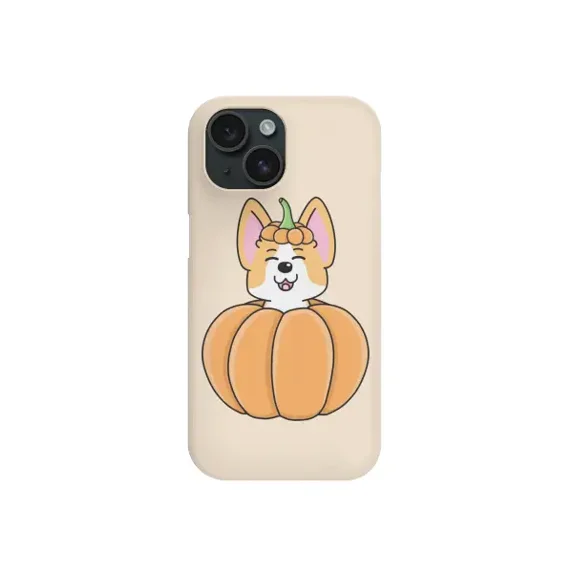 Corgi Pumpkin Halloween Cute Dog Art Phone Case for iPhone 16 15 14 13 ...