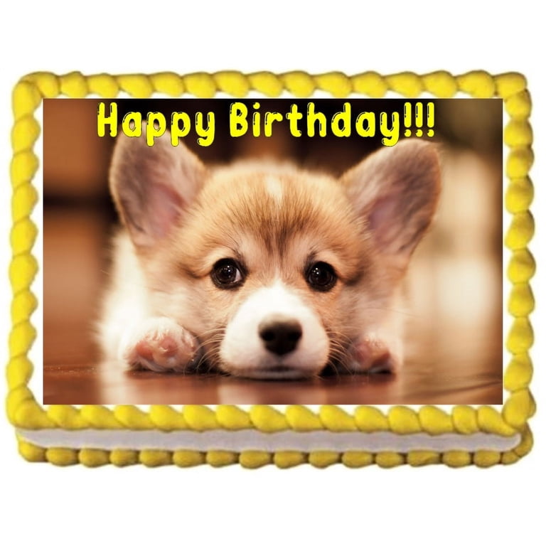 Welsh Corgi Cake Topper For Pet Puppy Theme Happy Birthday, 42% OFF