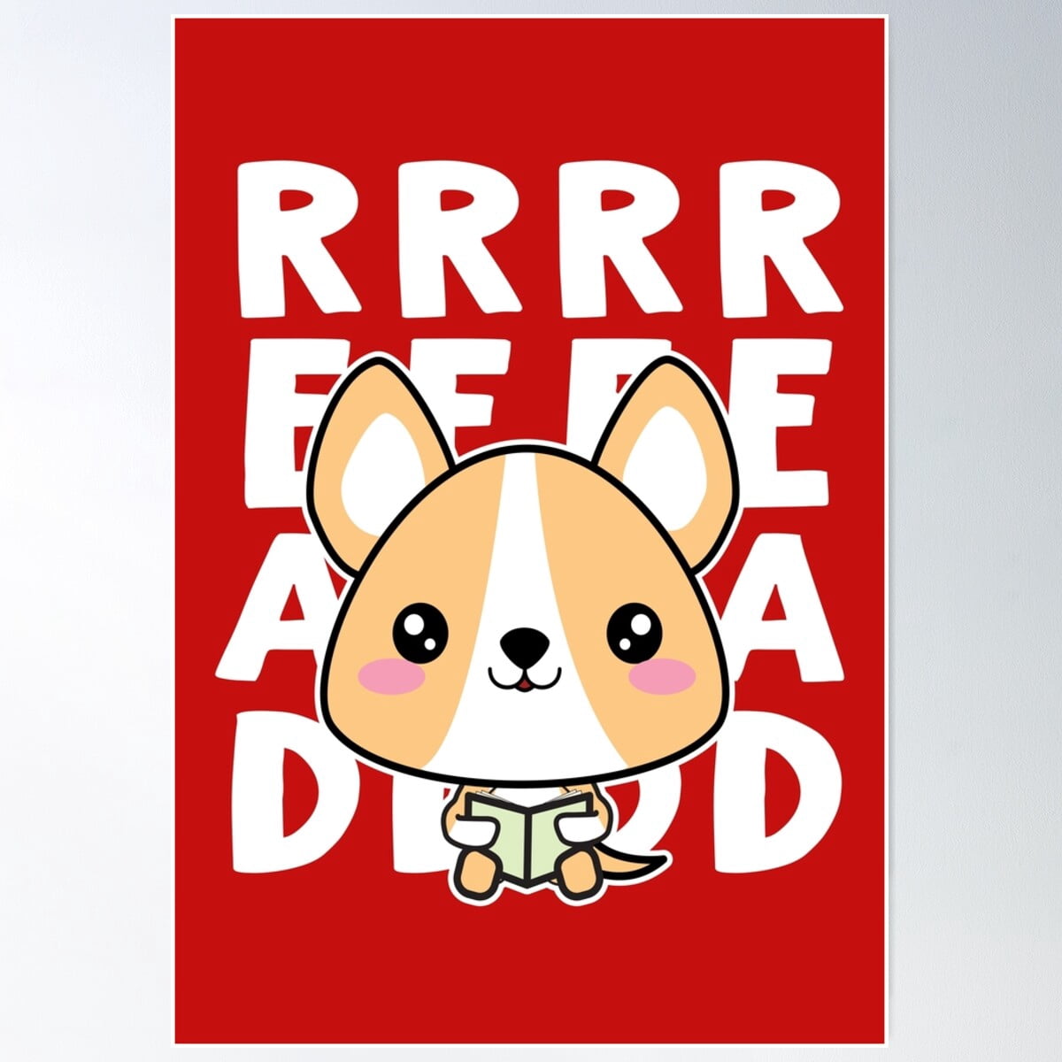 Corgi Reading Poster Wall Art, Modern Wall Decor For Living Room ...