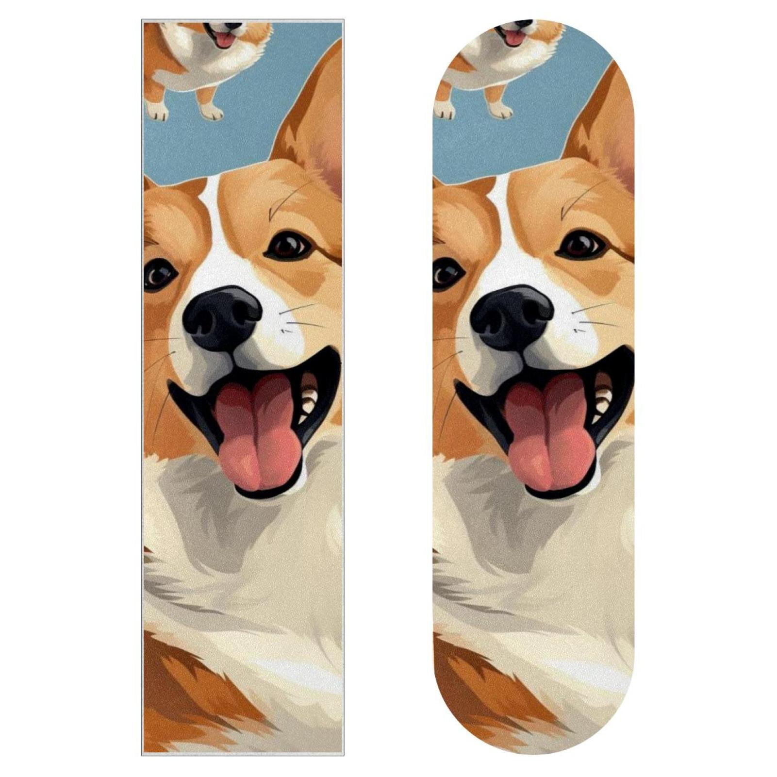 Corgi Skateboard Grip Tape Stickers Pack of Two, Emery Surface PVC ...