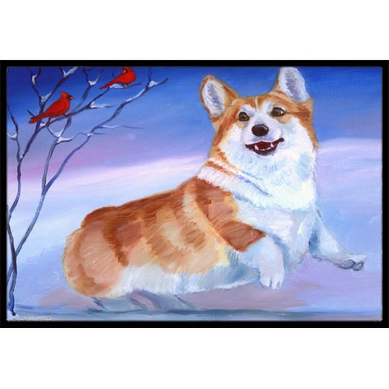 Corgi Snow Cardinal Indoor & Outdoor Mat- - 24 x 36 in. - Walmart.com