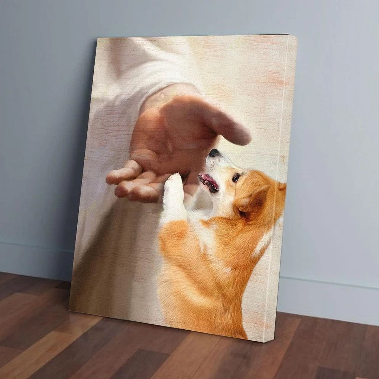 Corgi Take My Hand Jesus NO FRAMED POSTER Home Decor, Vintage Art Print ...