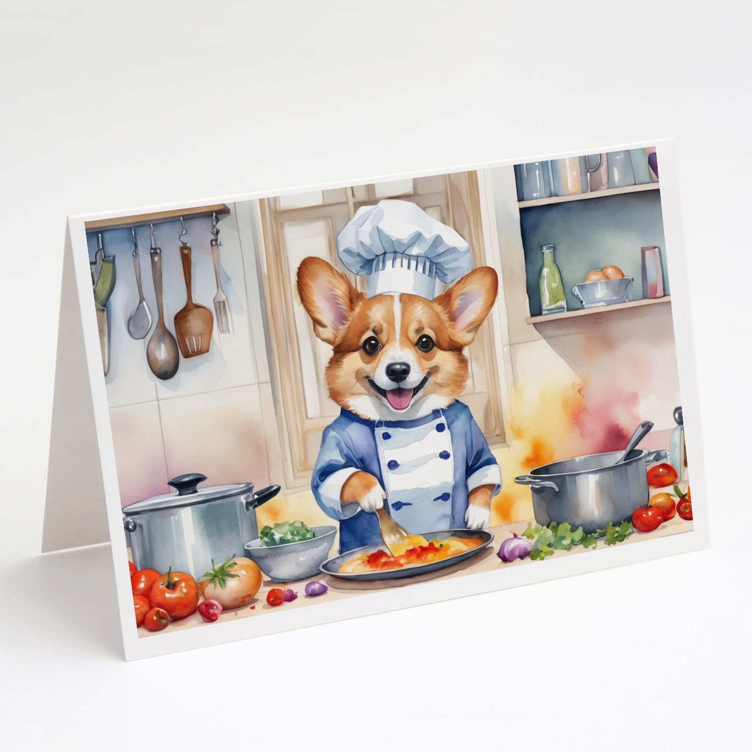 Corgi The Chef Greeting Cards Pack of 8 7 in x 5 in - Walmart.com