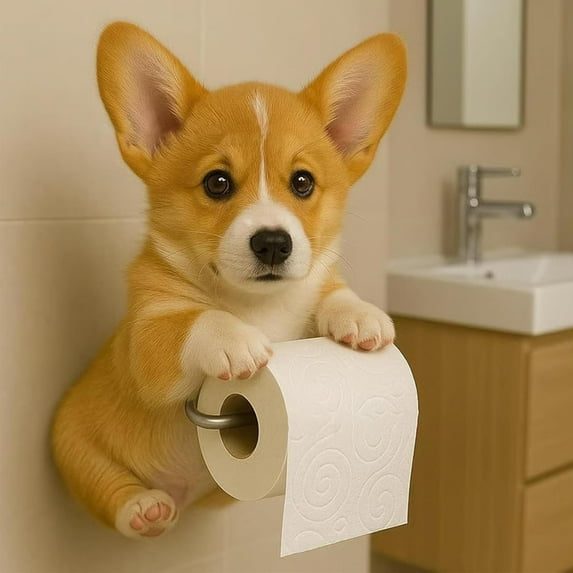 Corgi Toilet Paper Holder, Cute 3D Printed Resin Cats and Dogs Paper ...