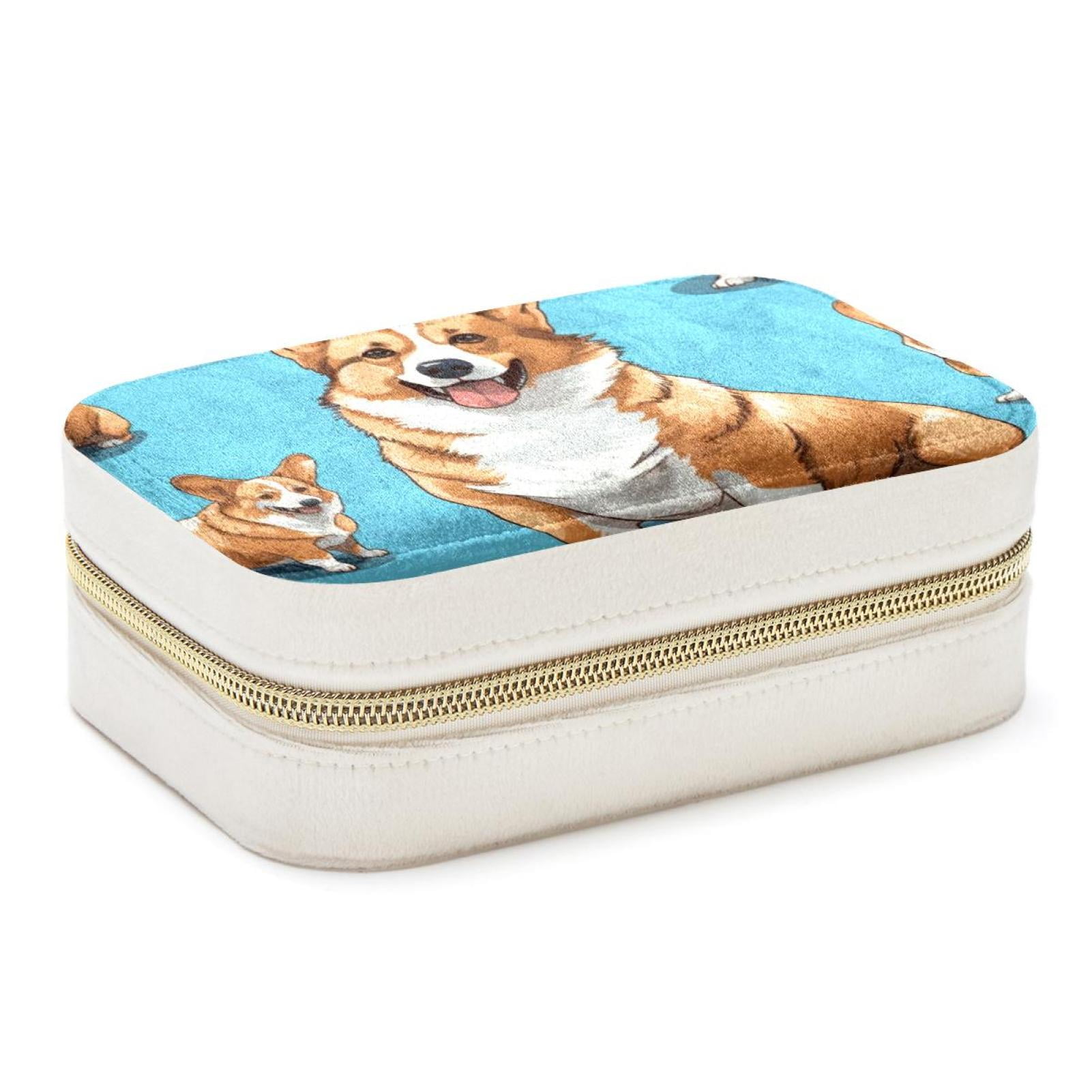 Corgi Velvet Portable Travel Organizer Box with Removable Compartment ...