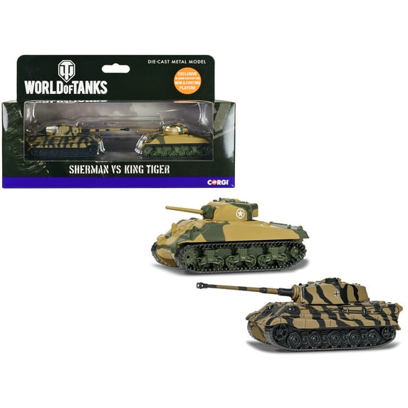 Corgi WT91302 World of Tanks Sherman vs King Tiger Scale Diecast Model ...