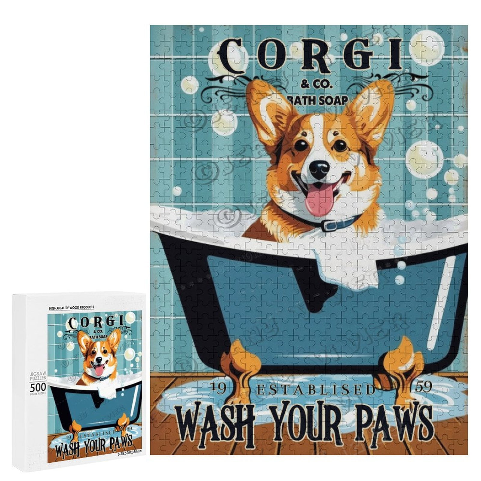 Corgi Wash Your Paws Wooden Wall Decor Home Wall Signs for Bedroom ...