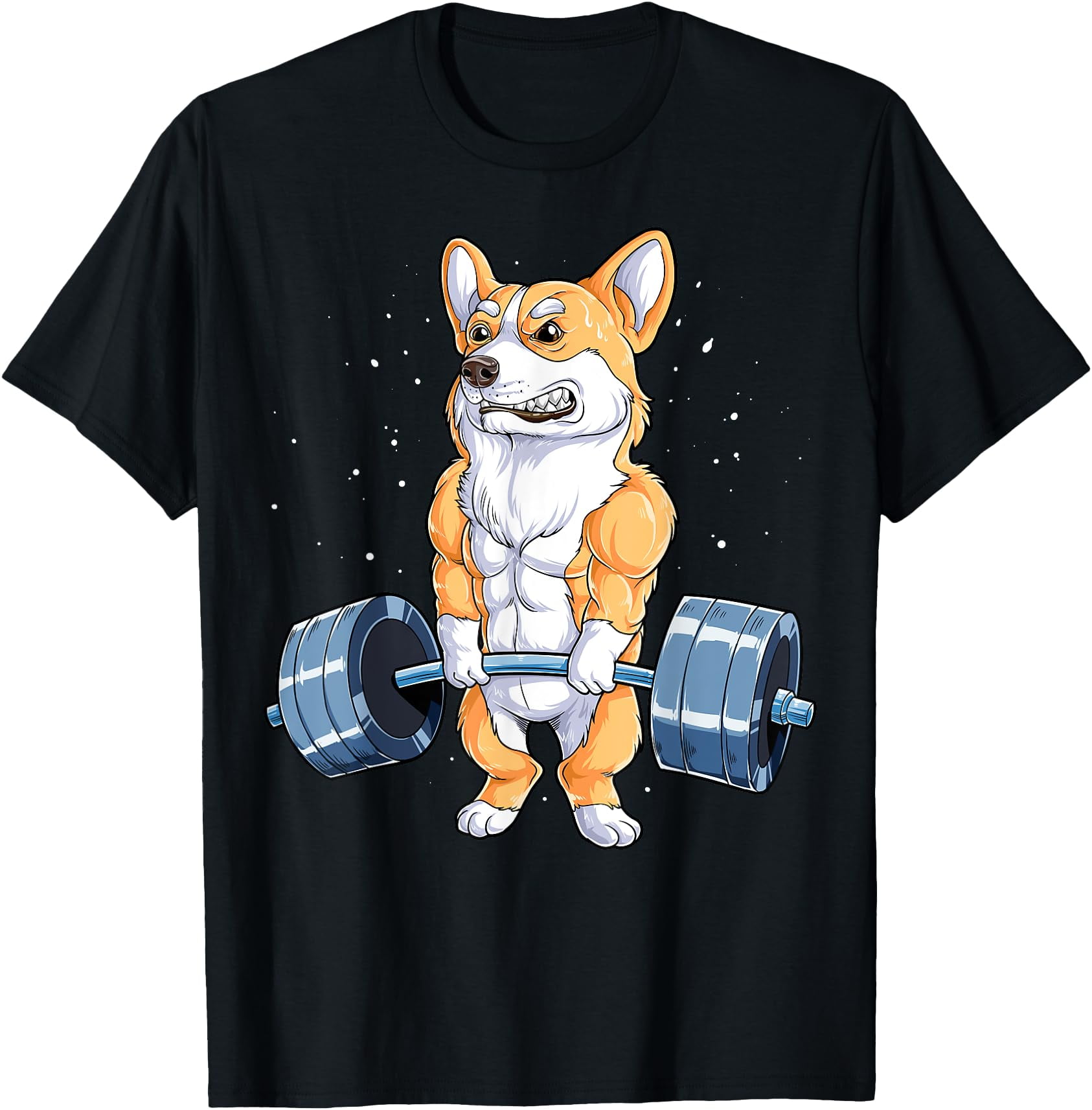 Corgi Weightlifting Funny Deadlift Men Fitness Gym Workout T-Shirt ...